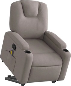 Zvedací masážní polohovací křeslo taupe textil 3204388