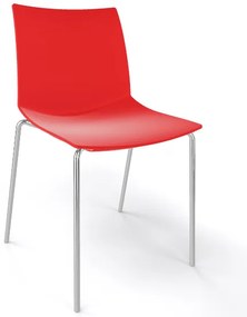 GABER - Židle KANVAS NA, červená/chrom