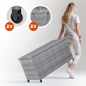 Deuba Úložný box s kolečky 370 L - šedý