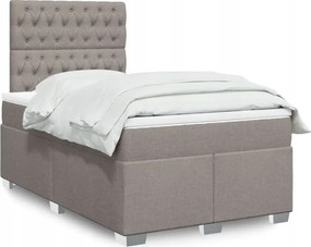 Box Spring Postel S Matrací Textil Taupe Prošívaný design 120 x 190 cm