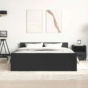 Rám postele s hlavovým a nožním čelem černý 150 x 200 cm 3203755