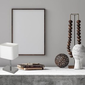 Stolní lampa Napoli, 1x bílé textilní stínítko,