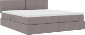 Postel s úložným prostorem s čelo 2 ks Taupe Umělá kůže 3370922