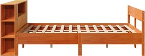 Postel s knihovnou bez matrace 135 x 190 cm masivní borovice 3322959