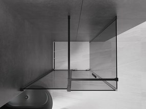Mexen Velar, sprchový kout s posuvnými dveřmi 110 x 75 cm, 8mm šedé sklo, černá matná, 871-110-075-41-70