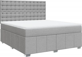 Box spring postel s matrací světle šedá 180 x 200 cm textil 3294061