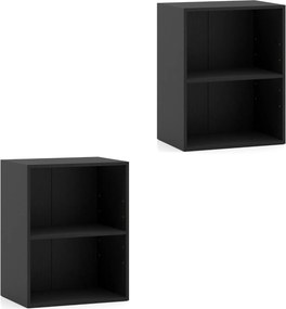 Costway Sada 2 dvoupatrových knihoven 42 cm, černá