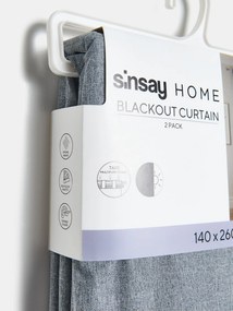 Sinsay - Sada zatemňovacích závěsů na řasící pásce 2 pack - šedá