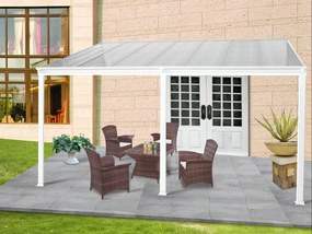 Hliníková pergola 4,35x3 m WALL 43 bílá Lanitplast Kouřově hnědá (bronz)