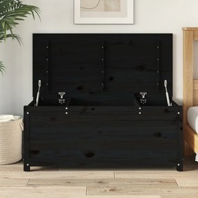 Úložný box černý 110 x 50 x 45,5 cm masivní borové dřevo,  823543
