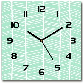 Wallmuralia Skleněné hodiny čtverec Jedle vzor 30x30 cm