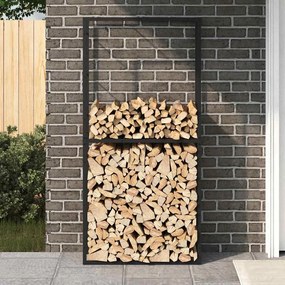 vidaXL Stojan na palivové dřevo černý 100x30x209 cm ocel [4018469]