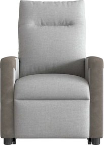 Zvedací polohovací křeslo obláčkově šedé textil 3324089