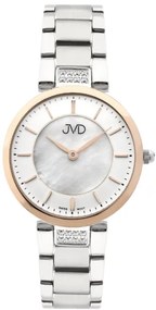 Dámské luxusní náramkové designové hodinky JVD JVD JG1013.2 se zirkony a švýcarským strojkem