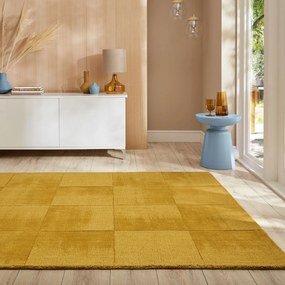 Kusový koberec Demi Check Ombre Yellow, 200x290, žltá, obývacia izba, Flair Rugs