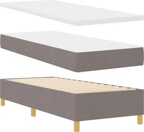 Postel s boxspringem s čelo Taupe 80 x 200 cm textil 3339655