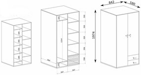 Casarredo Šatní skříň 2D SOLANA S-1 ořech