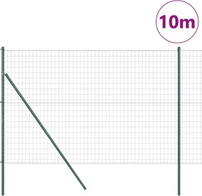 Euro plotové kotvení 10 x 1,5 m Ocel potažená PVC Zelená 3350285