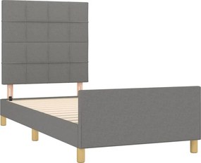 Rám postele bez matrace tmavě šedá 90 x 190 cm textil 3125018