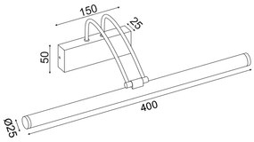 ACA DECOR LED nástěnné svítidlo ARIA 8W/230V/3000K/520Lm/120°/IP44, černá barva