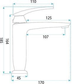 Rea Como, nízká umyvadlová baterie h-185, zlatá matná, REA-B4478