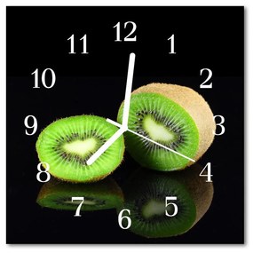 Nástenné skleněné hodiny kiwi 30x30 cm