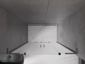 Mexen Velar L Duo, posuvné sprchové dveře do otvoru 150 cm, 8mm sklo námraza, broušený grafit, 871-150-003-32-95