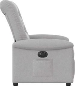Elektrické polohovací křeslo obláčkově šedé textil 3303243