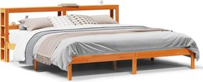 Rám postele s čelem voskově hnědý 200x200 cm masivní borovice 3305744