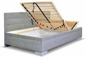 Čalouněná postel Niobe s bočním čelem a úložným prostorem, 140x200 cm