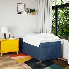 Box spring postel s matrací modrá 90x200 cm textil 3285545