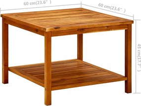Konferenční stolek 60 x 60 x 45 cm masivní akáciové dřevo 316403