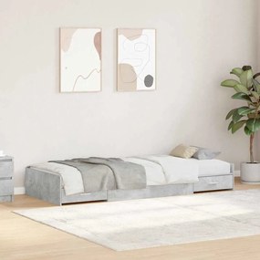Rám postele s čelo Betonově šedá 90 x 190 cm Kompozitní dřevo 3335248