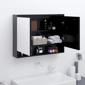 Koupelnová skříňka se zrcadlem 80 x 15 x 60 cm MDF antracitová 331536