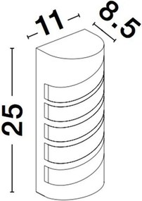 NV 9926617 Venkovní nástěnné svítidlo LUPO černý hliník akrylový difuzor LED 10W 3000K 220-240V 64st. IP65 - NOVA LUCE