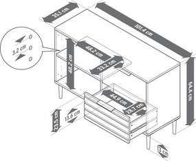 Tchibo - Regál »Baaken« se 2 zásuvkami - barva: černá