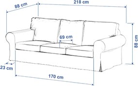 Potah na pohovku IKEA Ektorp 3-místná rozkládací, NOVÝ MODEL 2013 barva béžová látka lesklé, sametová