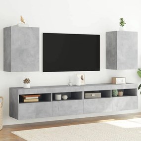 vidaXL Nástěnné TV skříňky 2 ks betonově šedé 40,5x30x60 cm kompozit