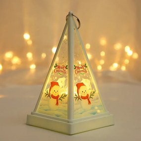 Vánoční LED dekorační lucerna, jehlanová, 17 cm, různé varianty na výběr Motiv: Santa Claus s dárky