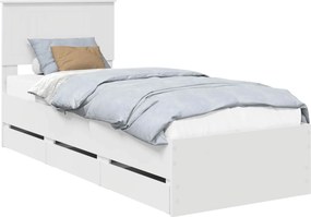 Rám postele se zásuvkou Bílá 75 x 190 cm Inženýrské dřevo 3410756