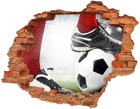 Wallmuralia Fototapeta díra na zeď 3D Nohy fotbalisty 90x70 cm