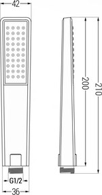 Mexen příslušenství - R-72 Ruční sprcha, 1-funkční, černá, 79572-70