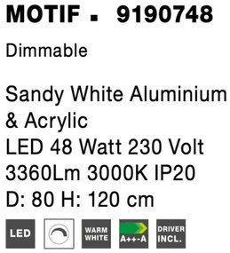 LED lustr Motif 80 bílé stmívatelné