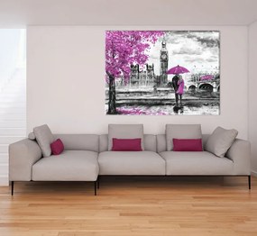 Malvis ® Obraz londýnská procházka fialová Velikost (šířka x výška): 80x40 cm