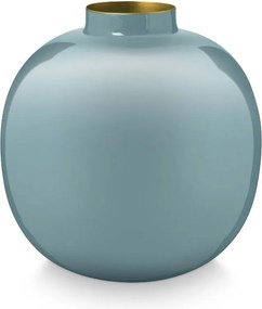 Pip Studio velká kovová váza 23 cm, světle modrá (Kovová váza ve světle modré barvě )