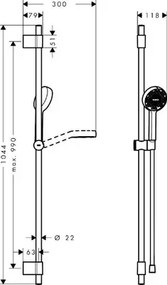 Hansgrohe Activera Select S - Set sprchové hlavice | tyče a hadice | 2