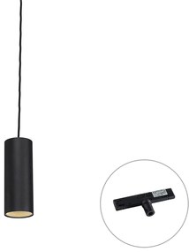 Designové závěsné svítidlo černé vč. 1-fázového kolejnicového adaptéru - Slimline Tubo