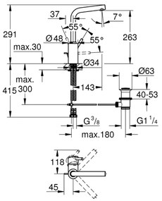 GROHE 23739002 - Umyvadlová baterie CONCETTO 291 mm lesklý chrom