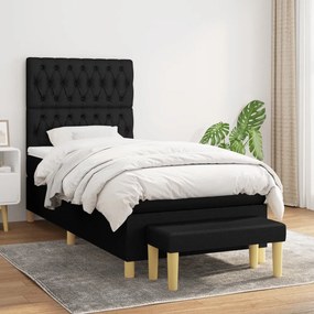 Box spring postel s matrací černá 100 x 200 cm textil 3137375