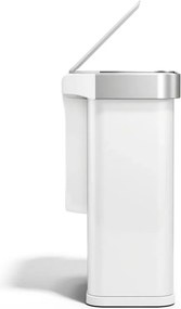Matně bílý bezdotykový ocelový odpadkový koš 58 l Sensor – simplehuman